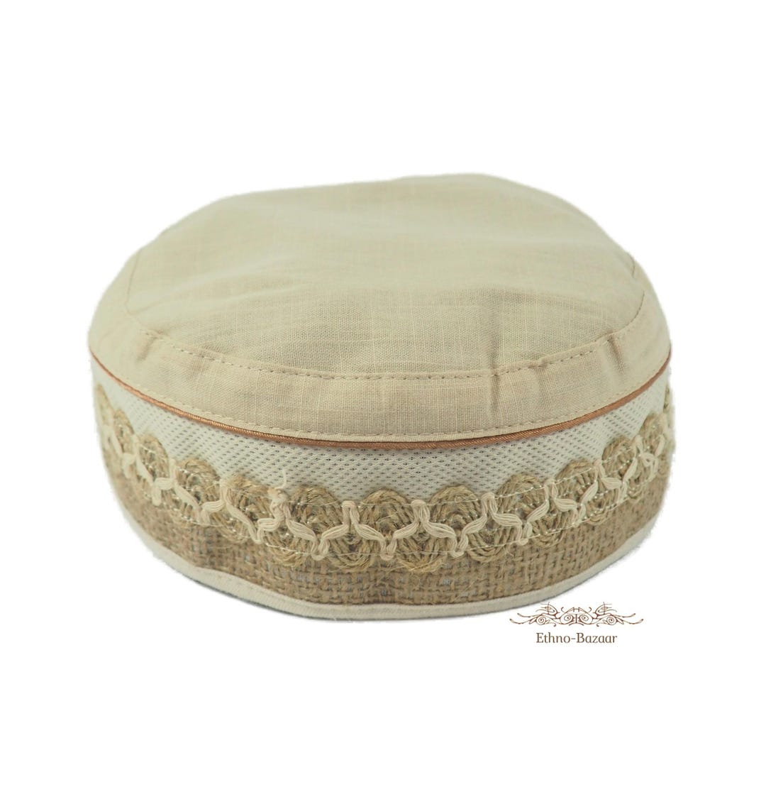 Brimless Linen Kufi Skullcap Kipa Pillbox Taqiyah Fez Tubeteika Kente ...
