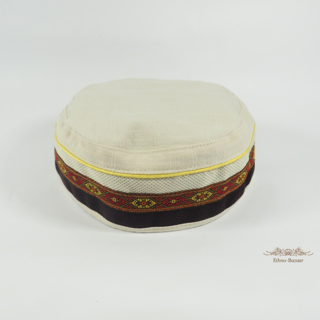 Linen Kufi Kippah Man Brimless Skullcap Kipa Pillbox Taqiyah Fez ...