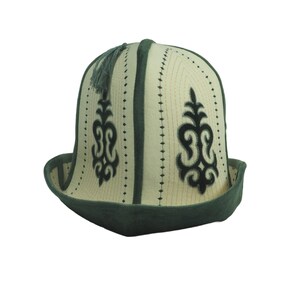 Ethnic Kalpak Hat Cap Felt Fleece Velvet Kyrgyz Nomadic Embroidered ...