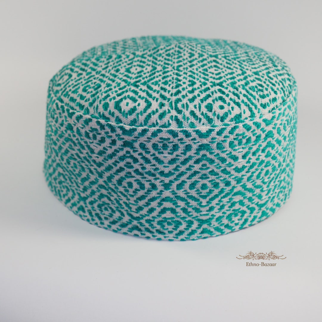 Turquoise Teal Aztec Man Kufi Kipa Kuchi Fez Kippah Pillbox Taqiyah ...