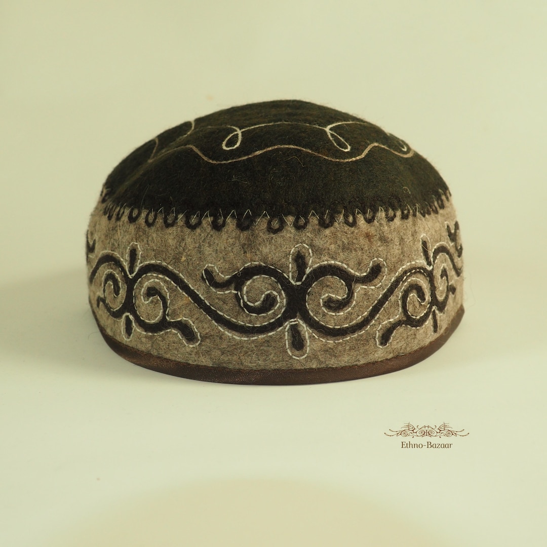 Man Felted Kufi Kipa Kuchi Fez Taqiyah Skullcap Smoking Takke Kente Cap ...
