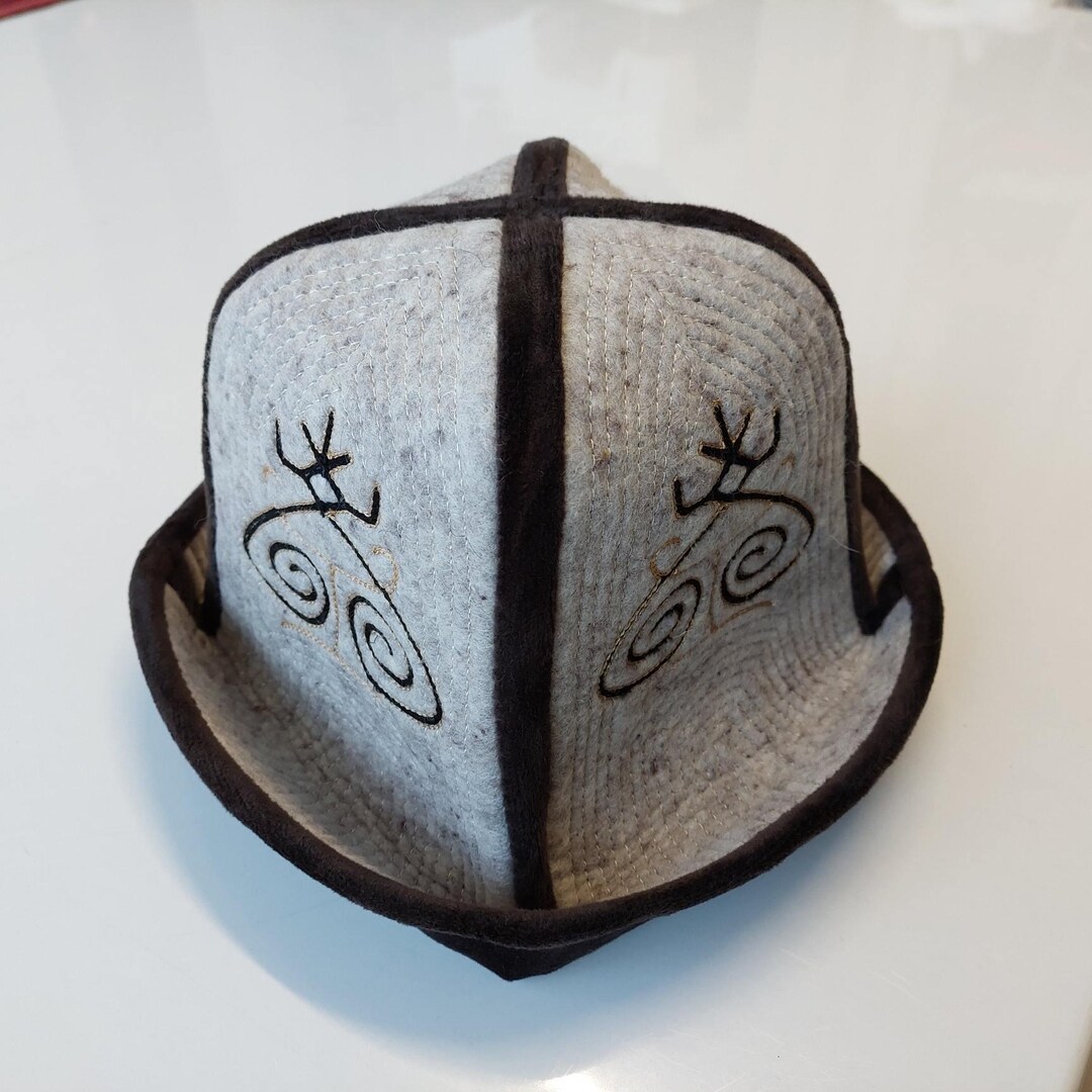 Merino Wool Kyrgyz Hat Man Ethnic Felt Embroidered Kalpak Qalpaq ...