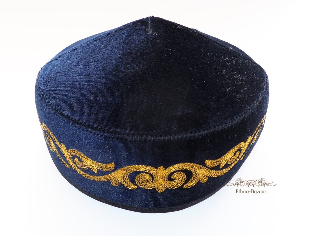 Navy Blue Kippah Kipa Kufi Pillbox Kuchi Taqiyah Fez Tubeteika - Etsy