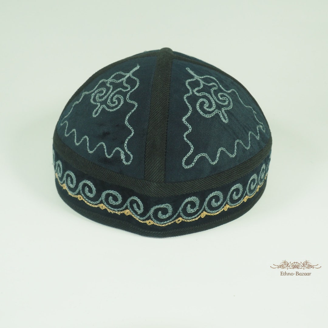 Man Navy Kufi Kipa Kuchi Fez Taqiyah Skullcap Smoking Cap Kente Kippah ...