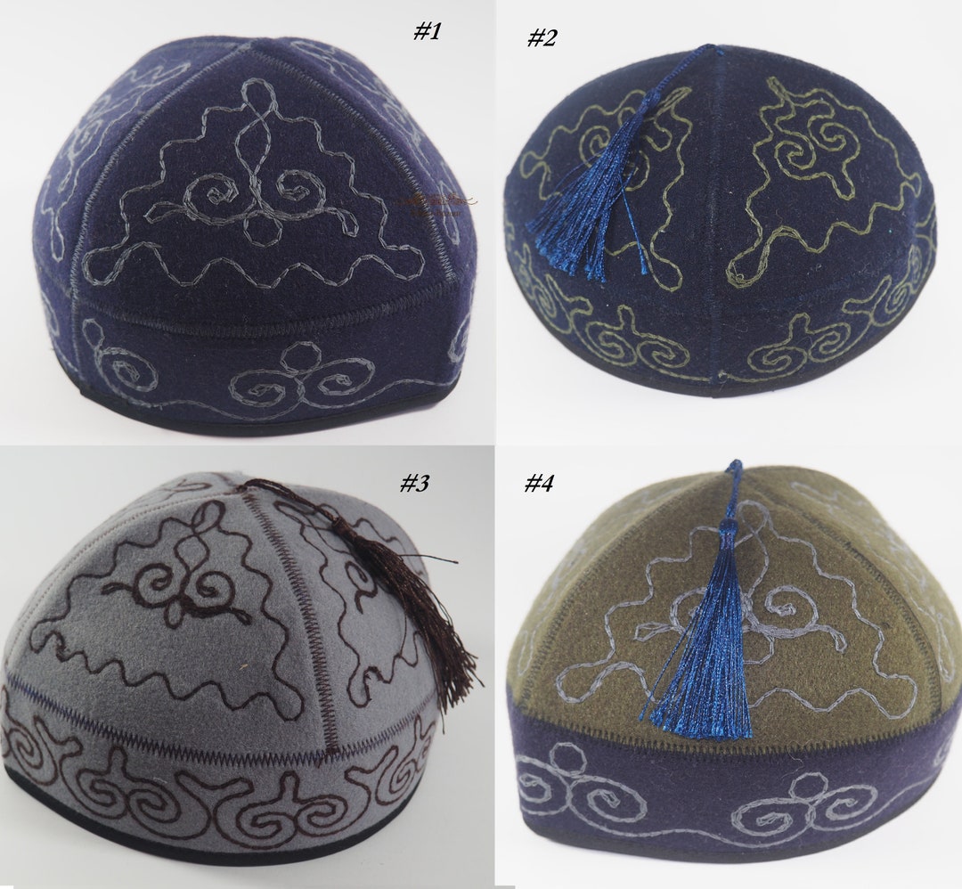 Wool Felt Taqiyah Kippah Kufi Kipa Kuchi Hat Fez Pillbox Tubeteika ...
