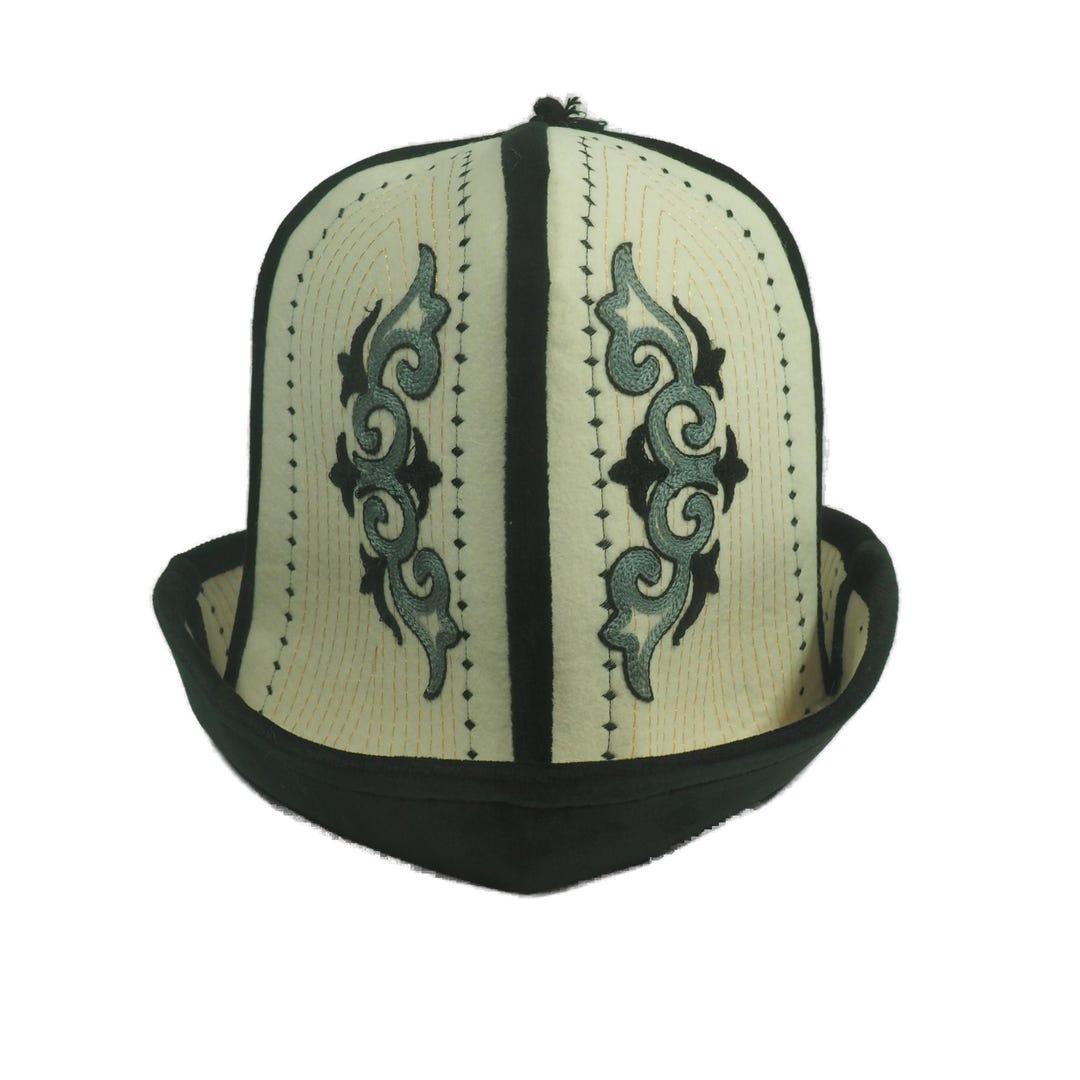 Ethnic Kalpak Hat Cap Kyrgyz Nomadic Qalpaq Men Horseman Beanie Folk ...