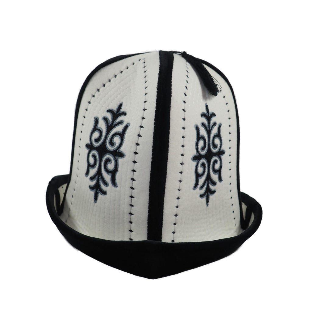 Premium Ethnic Kalpak Hat Cap Velvet Kyrgyz Nomadic Qalpaq Men Horseman ...