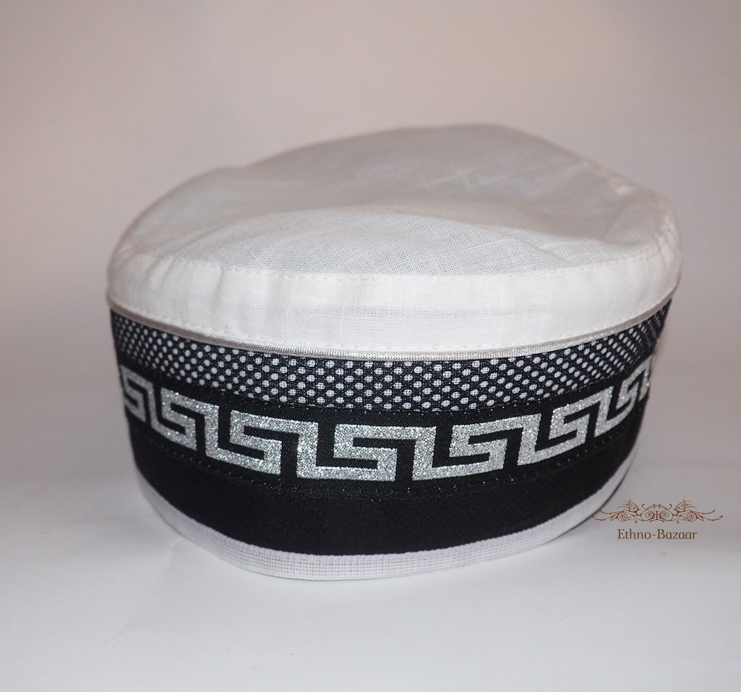 Linen Kufi Skullcap Hat Kipa Pillbox Taqiya Fez Tubeteika Kente Takke ...