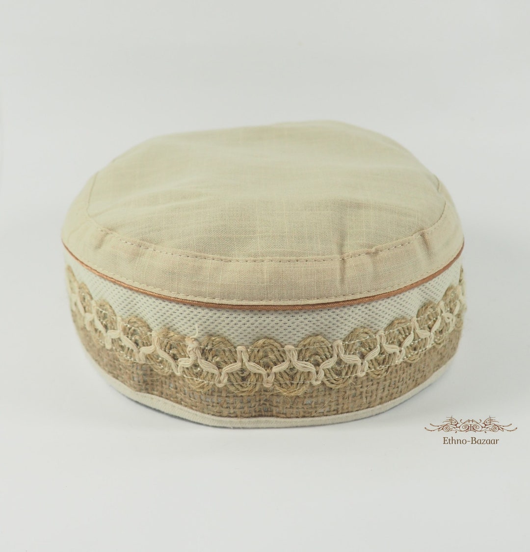 Brimless Linen Kufi Skullcap Kipa Pillbox Taqiyah Fez - Etsy