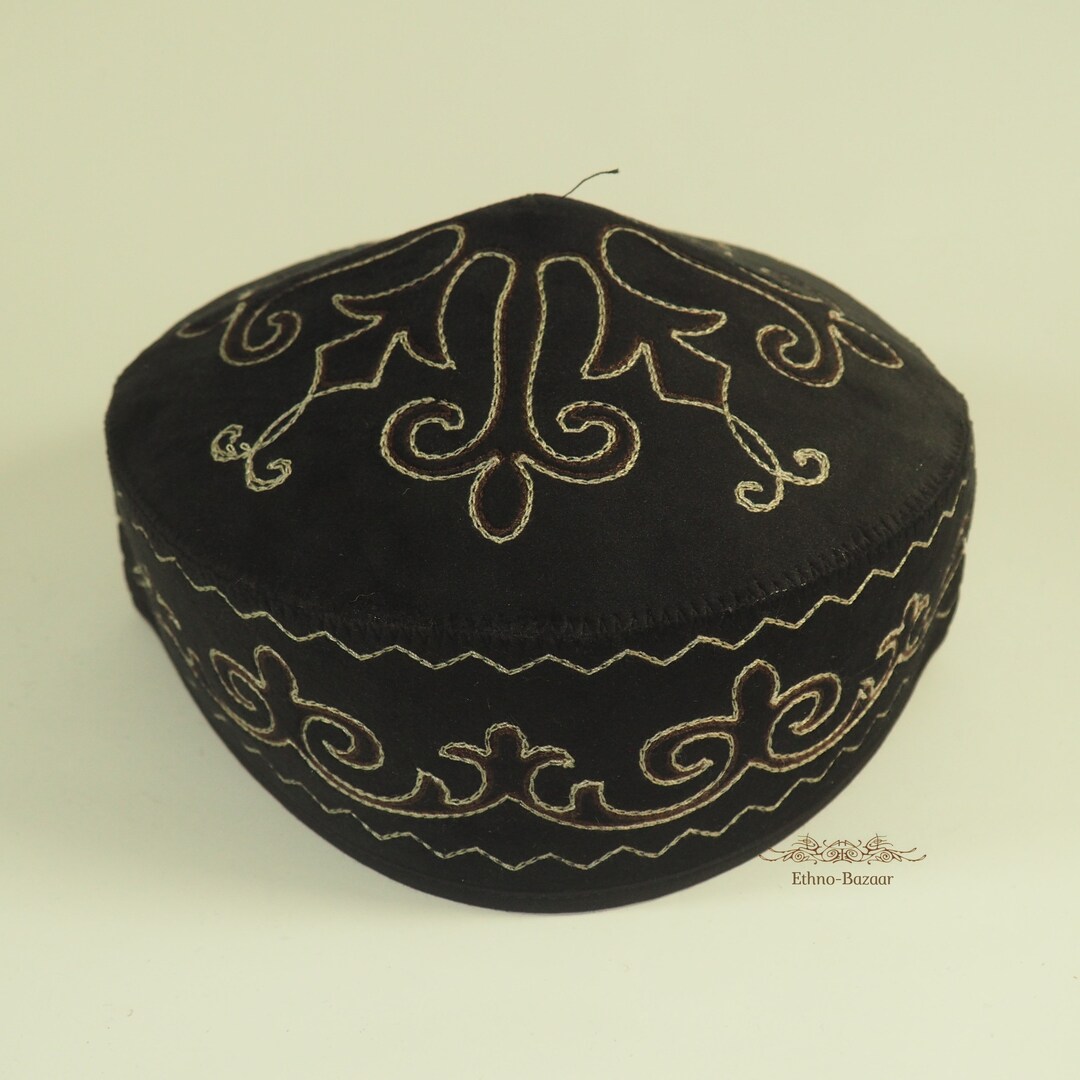 Ethnic Black Kufi Kuchi Kippah Kipa Fez Taqiyah Pillbox Kofiah ...