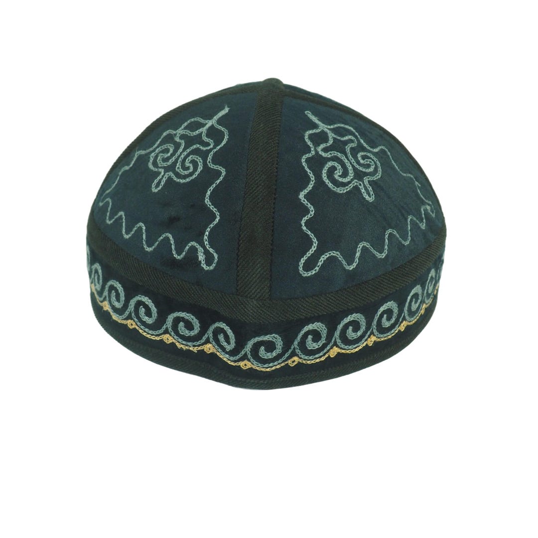 Men Navy Hat 59-62cm Kufi Kipa Kuchi Fez Taqiyah Skullcap Smoking Cap ...