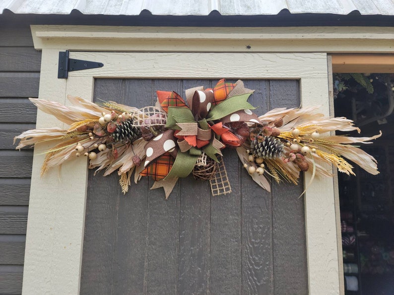 Corn Husk Fall Swag Fall Swag Fall Wreath Wall Decor - Etsy
