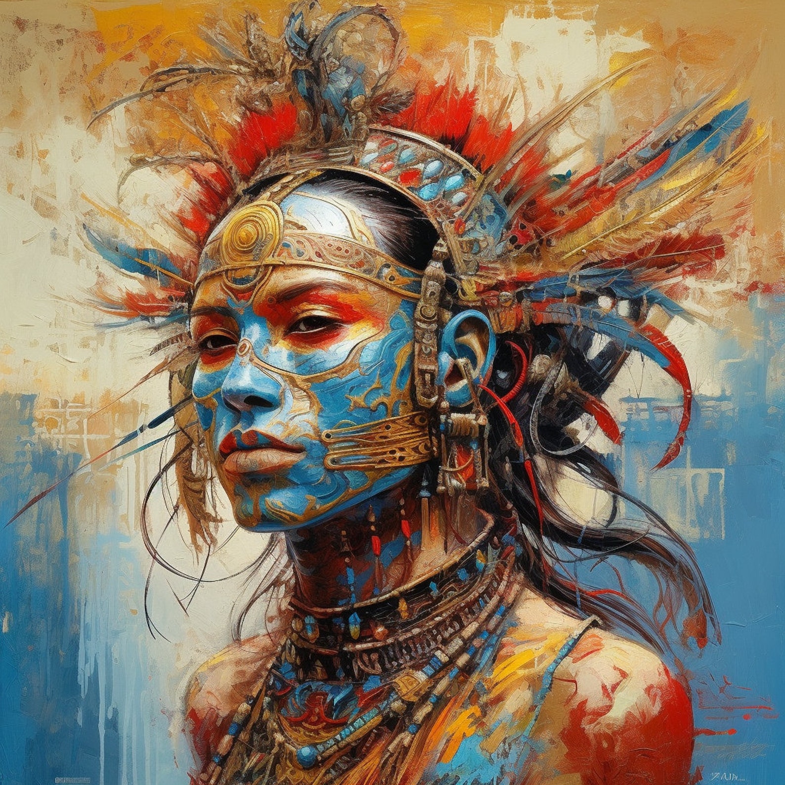 Atzec Warrior AI Art - Etsy