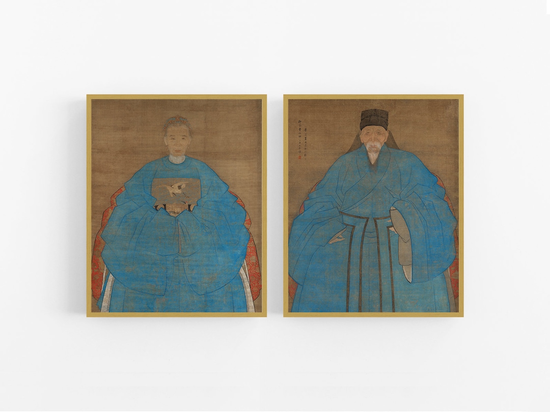 Chinese Couple Portrait Art Prints - Set of Two - Etsy