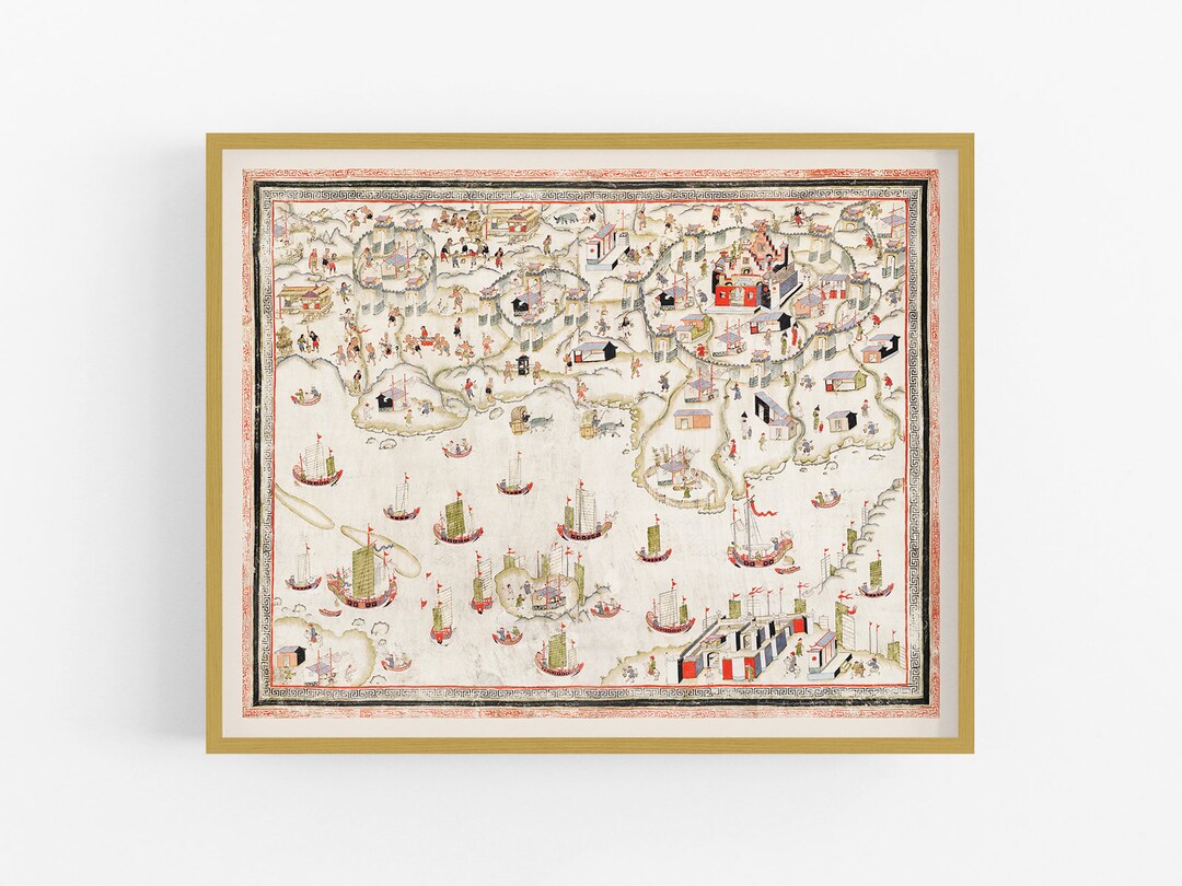 Pictorial Taiwanese Map Art Print / Art / Asian Art / Wall Decor ...