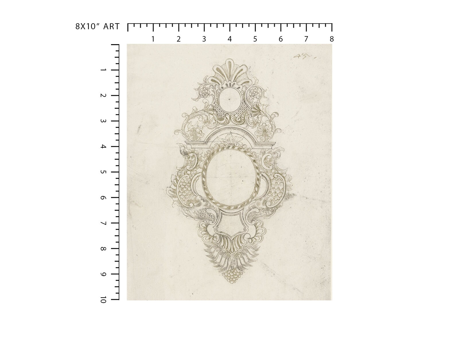 Set of Two European Medallion Drawing Art Prints / Vintage Art - Etsy