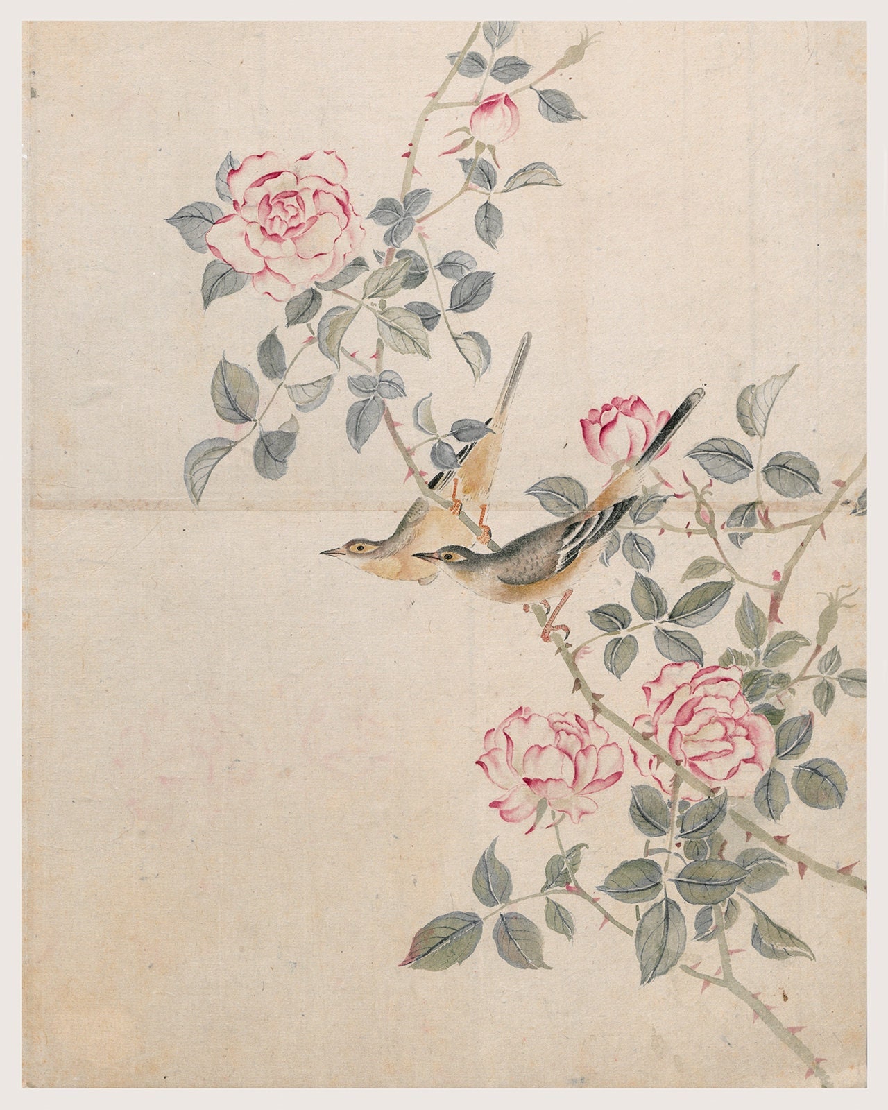 Japanese Bird Art Print / Vintage Art / Botanical Prints / - Etsy