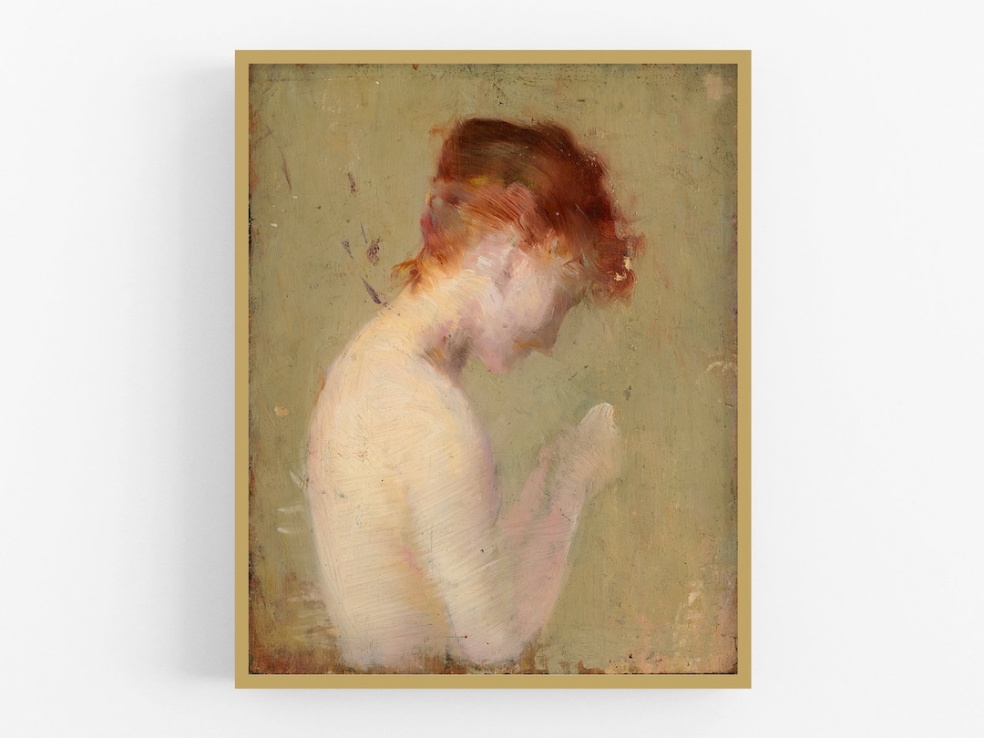 Redhead Nude Portrait Art Print Etsy