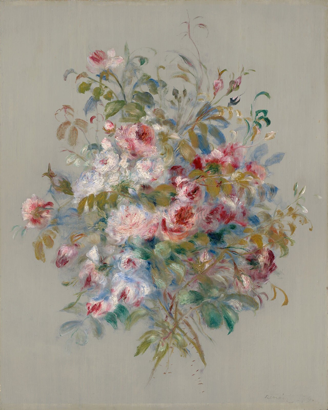 French Flower Bouquet Painting Art Print / Botanical Art / - Etsy