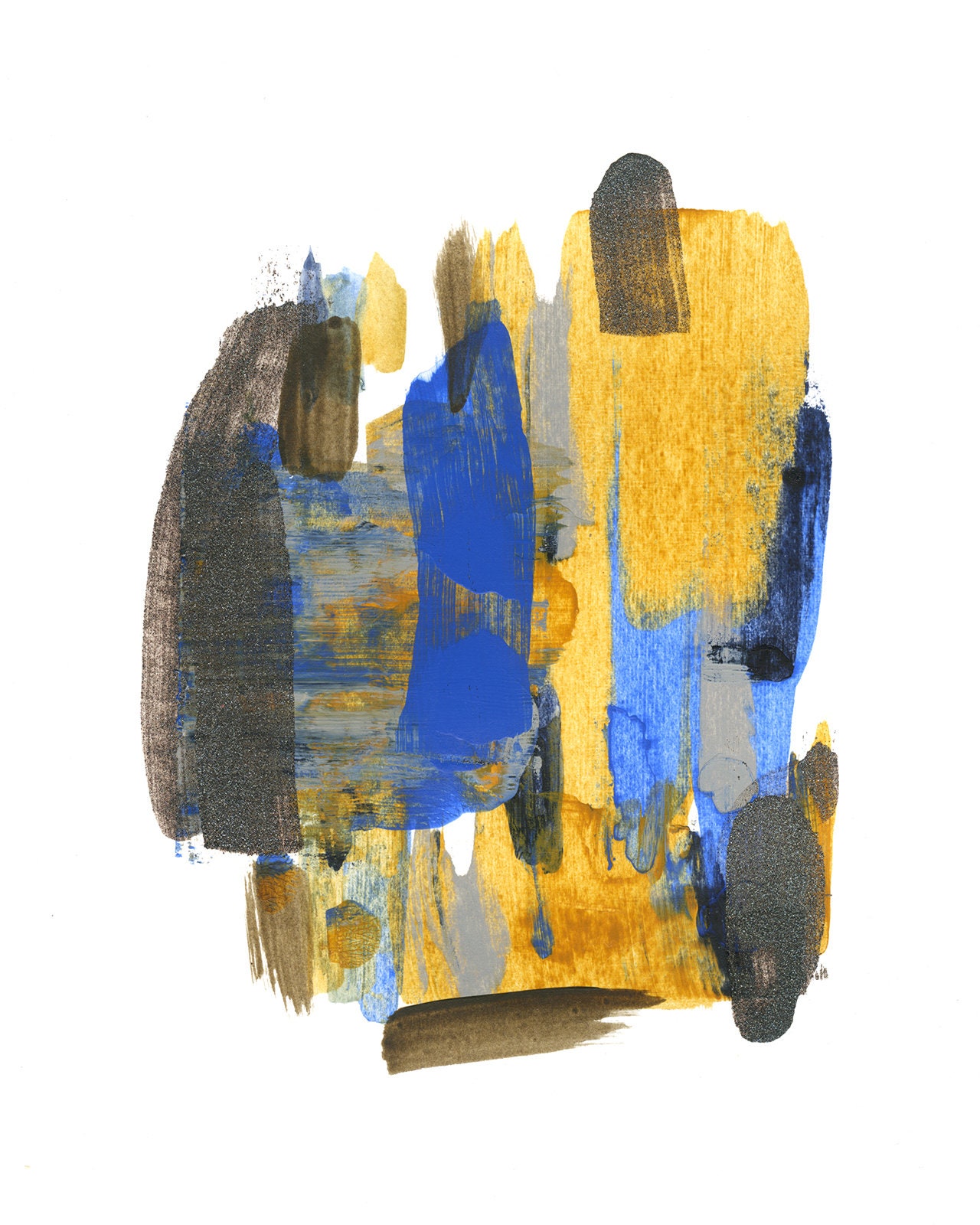 Blue & Mustard Abstract Watercolor Art Print No. 3 / Abstract - Etsy ...