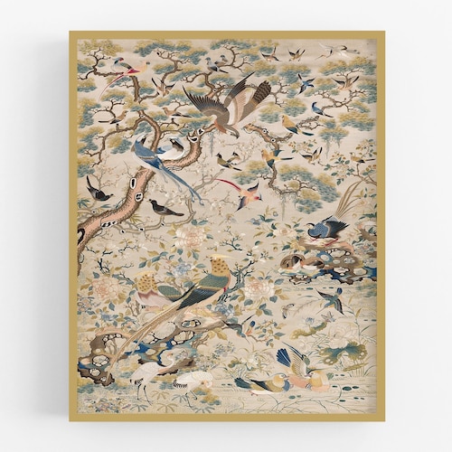 Chinese Silk Embroidery Heron Bird Mandarin Square Qing - Etsy