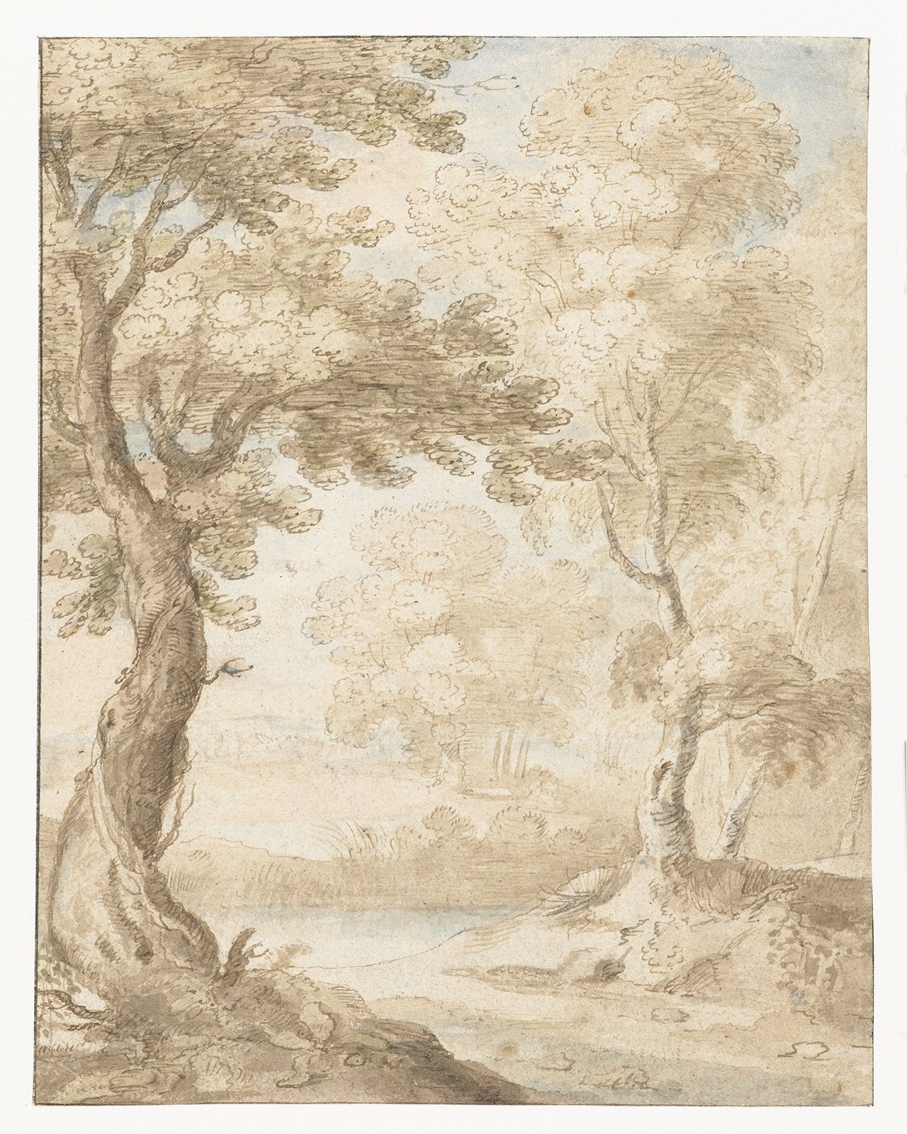 Wooded Landscape Art Print / Garden Art / Landscape Art / Garden Art ...