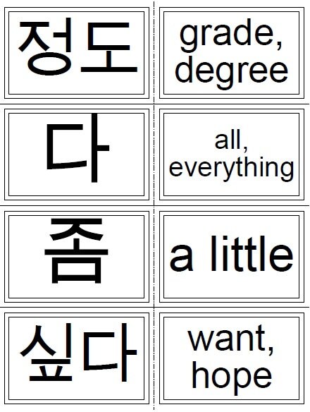 Words-1-100-korean/english - Flashcards - Etsy