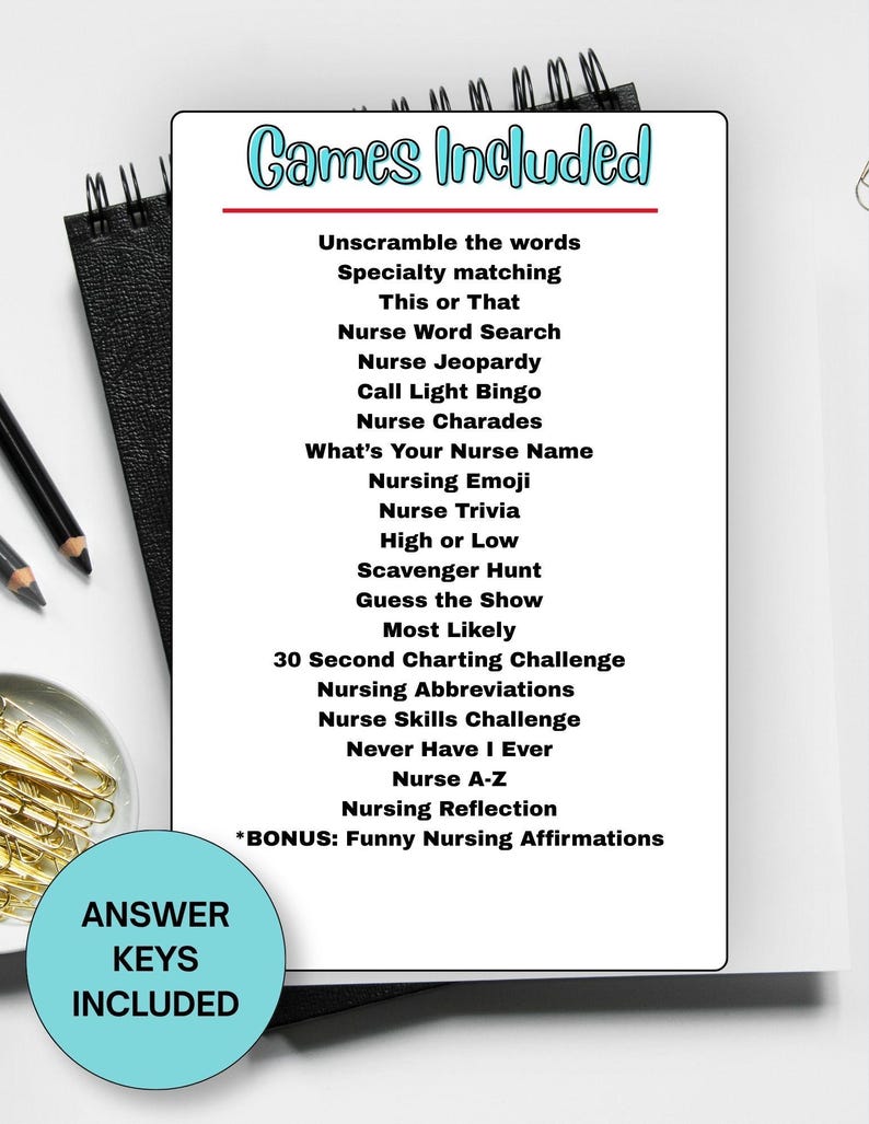Nurse Week Games Bundle | 20 Activities, Affirmations (PDF Digital ...