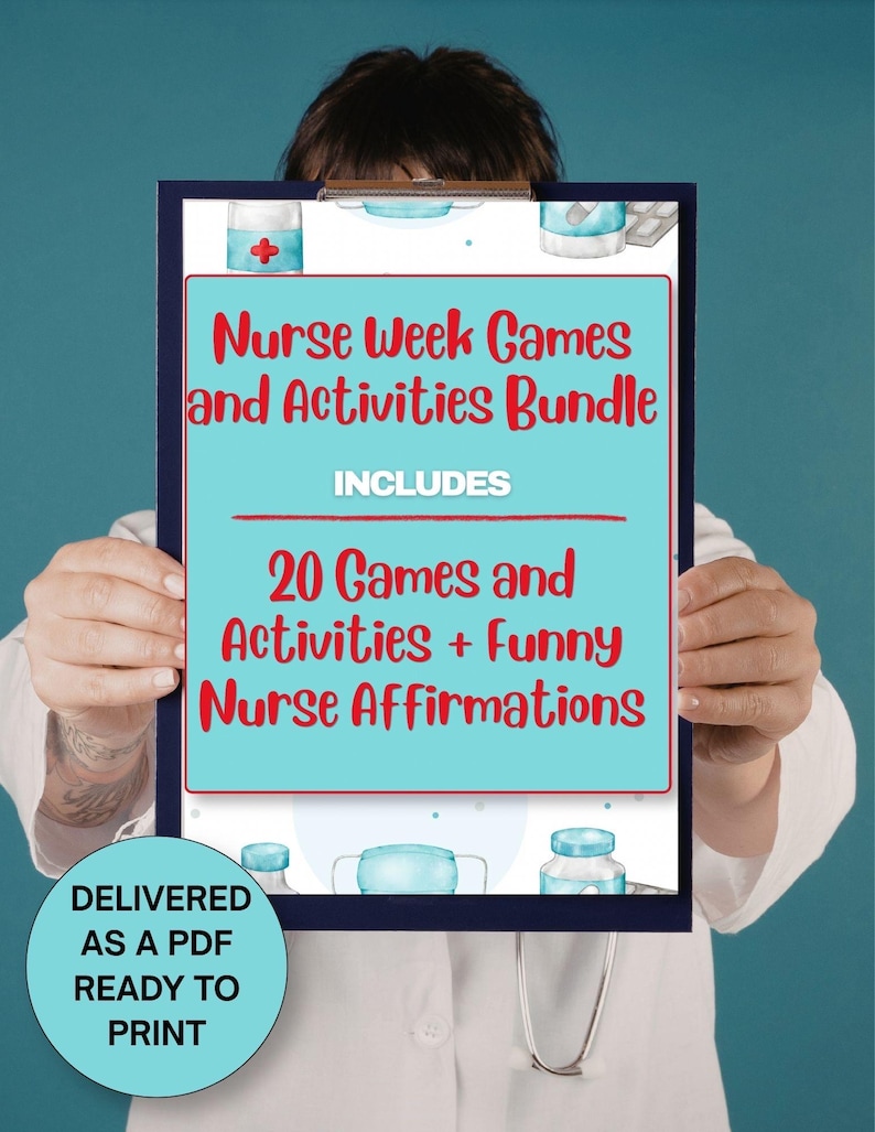 Nurse Week Games Bundle | 20 Activities, Affirmations (PDF Digital ...