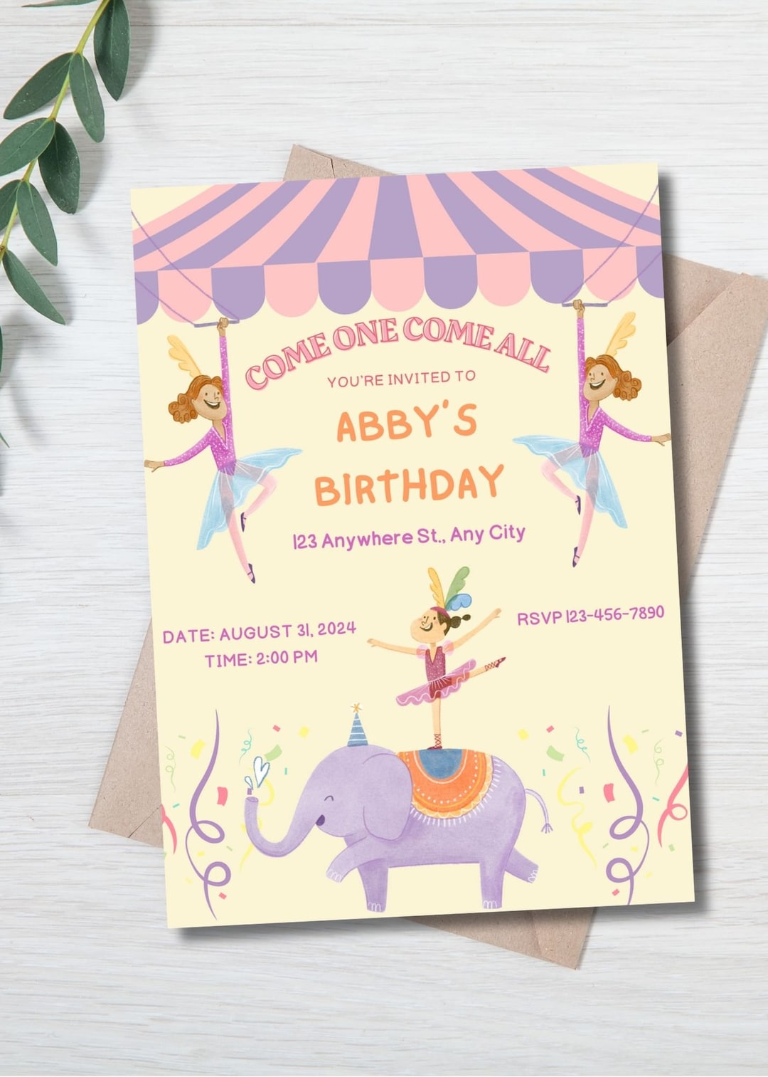 Editable Carnival Invitation, Carnival Birthday Invitation, Circus ...