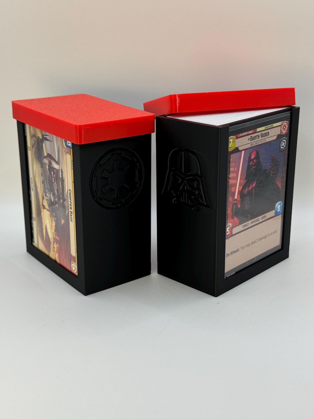 Star Wars Unlimited Darth Vader Deckbox Displaying Both Base and Leader ...