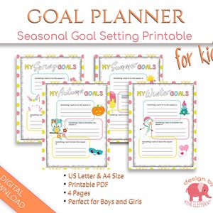PRINTABLE Goal Setting Seasonal Planner Pages for Kids, Goal Planner ...