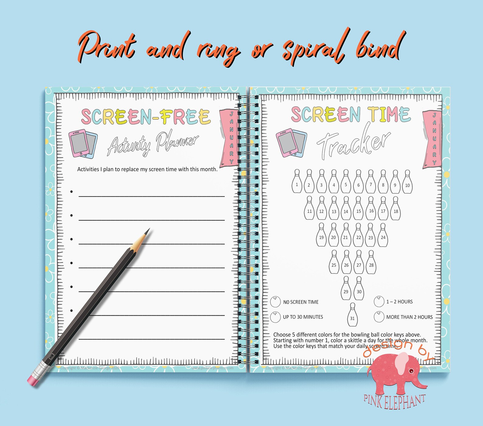 PRINTABLE Screen Time Tracker, Screen-free Goal Planner Pages for Kids ...