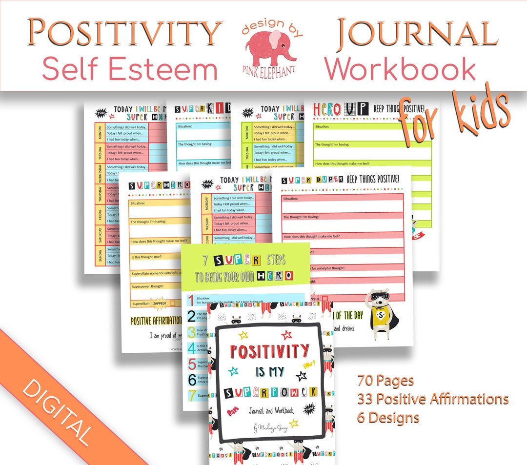 Printable Mindfulness Journal Pages & Workbook for Kids, Self Love ...