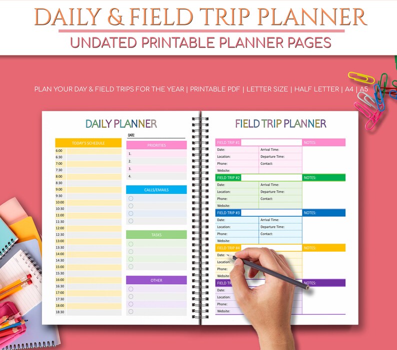 Teacher Planner Printable Academic Planner Inserts Teacher - Etsy UK