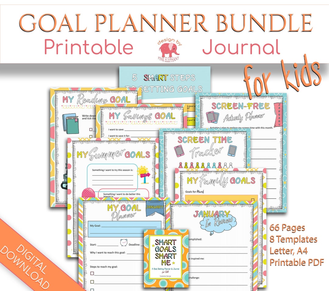 Goal Planner Journal Kit for Kids Printable Planner Pages - Etsy
