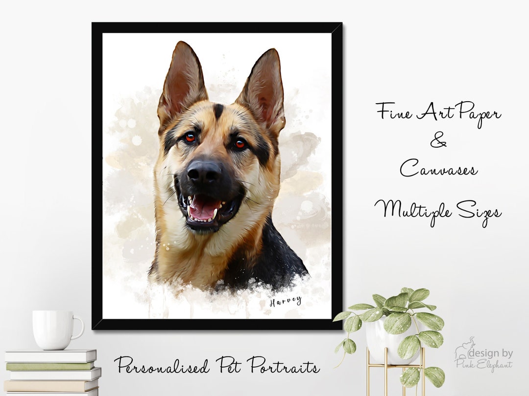Custom Dog Portrait From Photo, Personalized Pet Portrait Painting ...