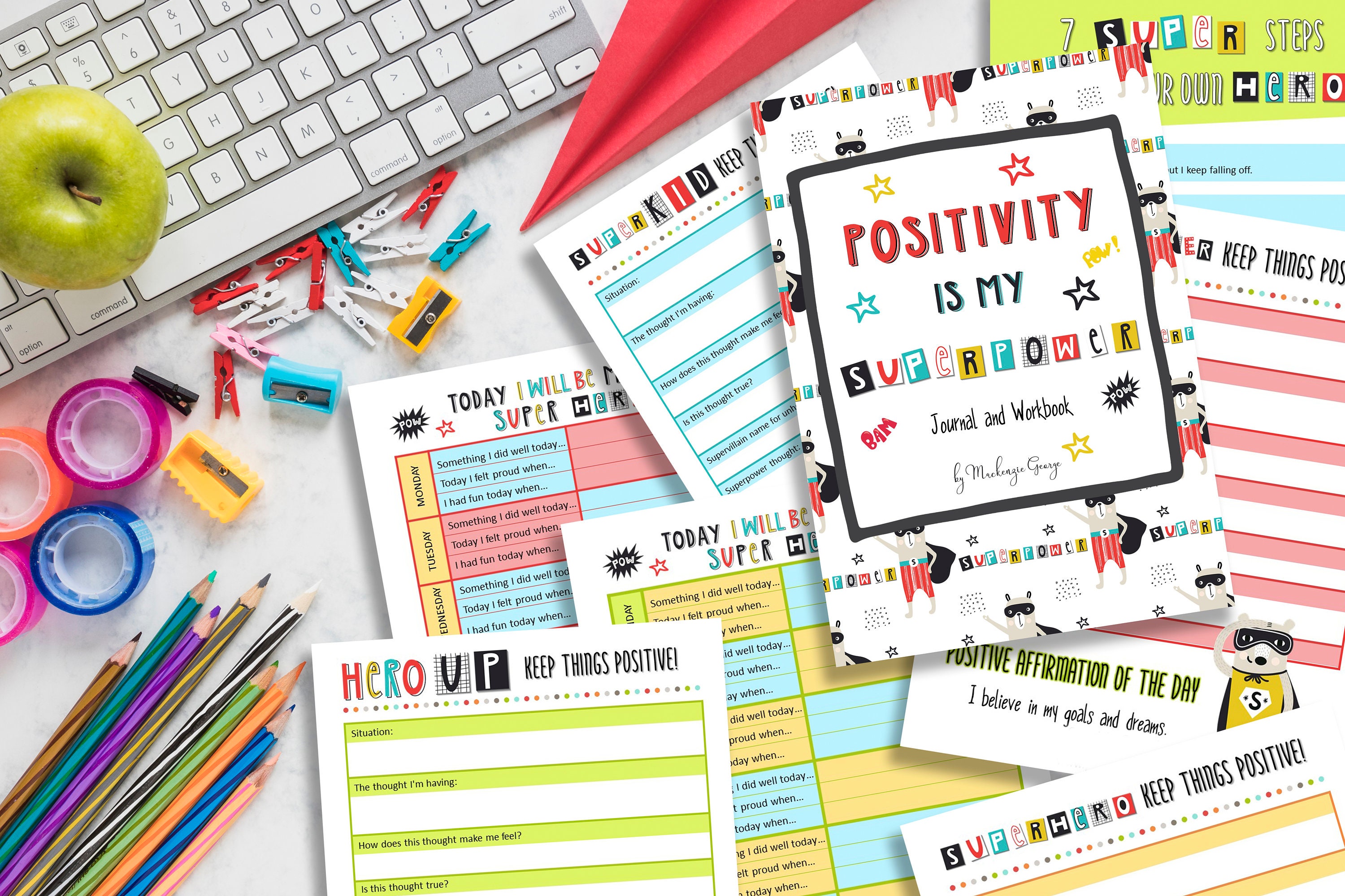 Printable Mindfulness Journal Pages & Workbook for Kids, Self Love ...