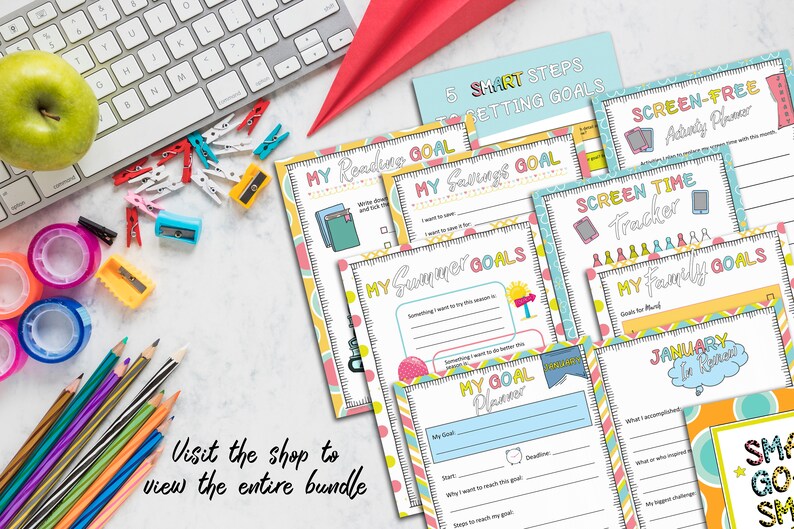PRINTABLE Reading Planner Pages for Kids, Goal Planner Reading Journal ...