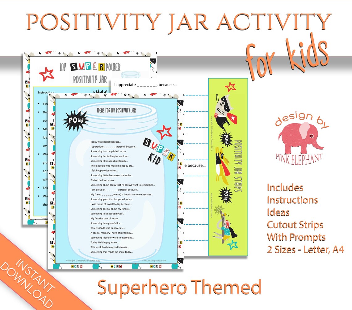 Kids Mindfulness Positivity Jar Activity Printable, Positive ...