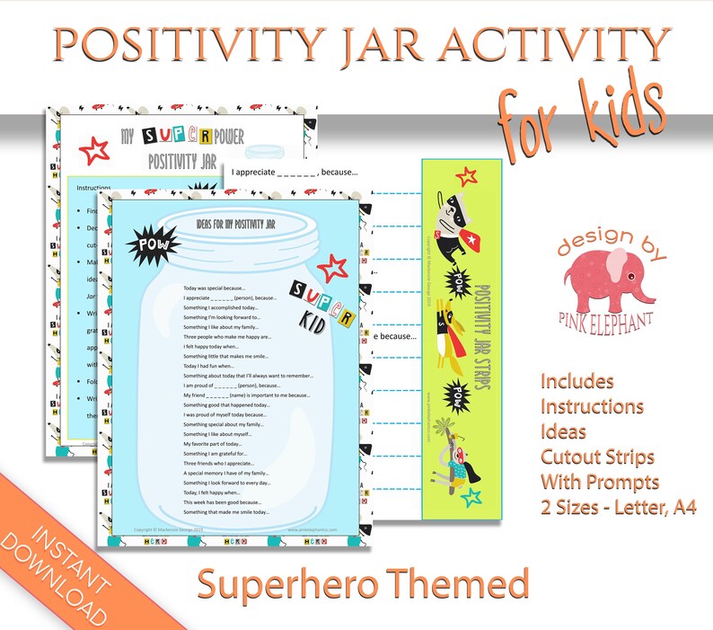 Kids Mindfulness Positivity Jar Activity Printable, Positive ...