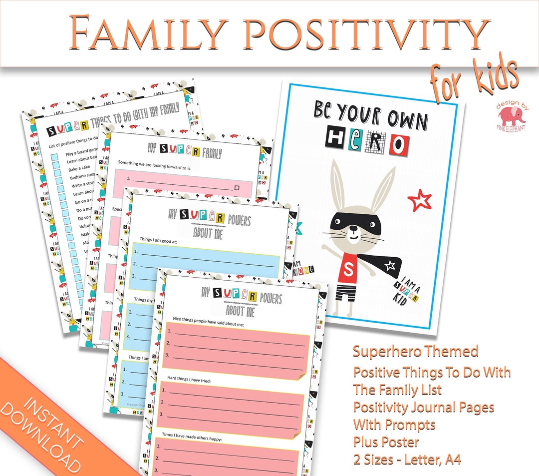 Kids Mindfulness Printable, Positive Family Activity Ideas With Journal ...