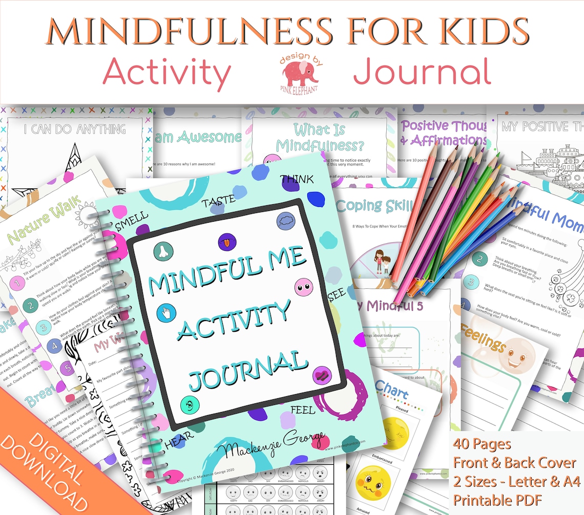 Kids Mindfulness Journal Pages Mental Health Mindfulness - Etsy