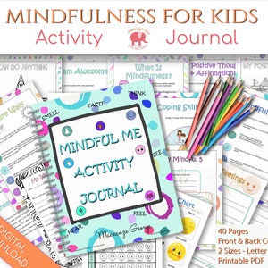 Kids Mindfulness Journal Pages, Mental Health Mindfulness Workbook ...