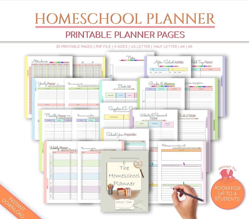 Homeschool Planner Printable Homeschool Mom Academic Planner - Etsy
