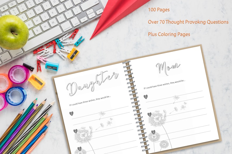 Mother and Daughter Writing Journal, Mom From Daughter Printable Memory ...