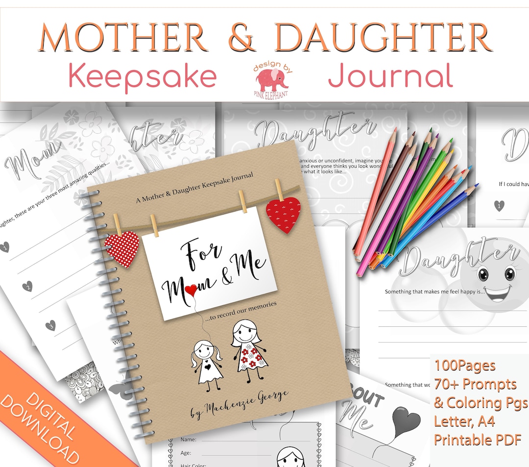 Mother and Daughter Writing Journal, Mom From Daughter Printable Memory ...