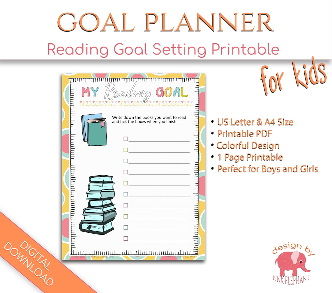PRINTABLE Reading Planner Pages for Kids, Goal Planner Reading Journal ...