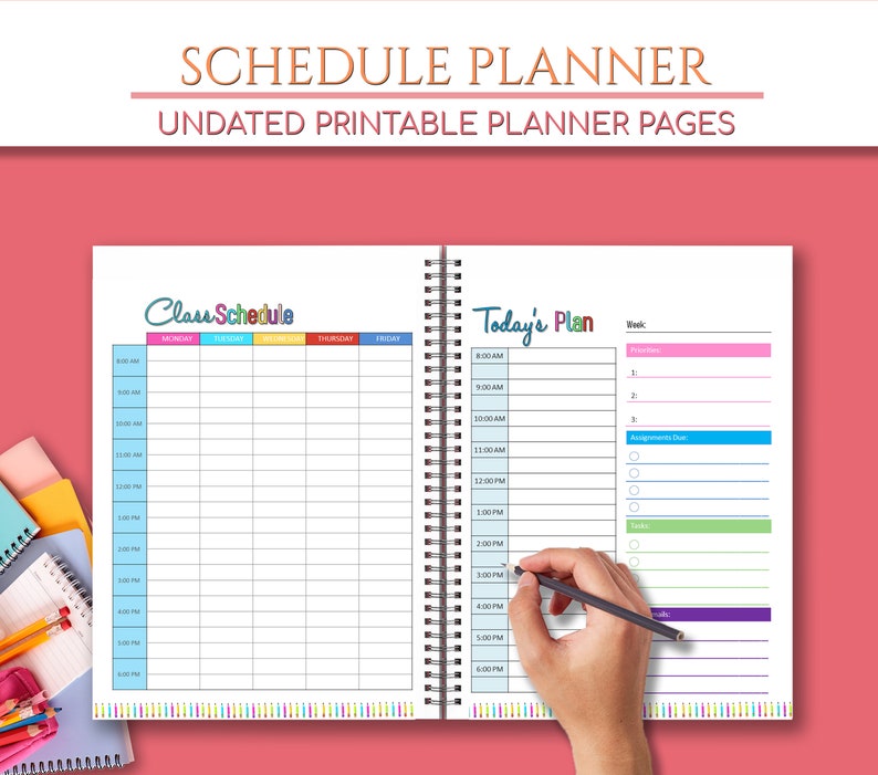 Student Planner, Academic Planner, Undated Planner Printable, College ...