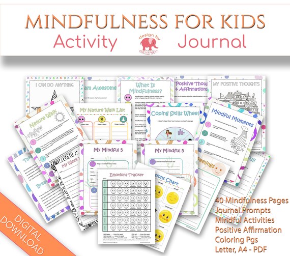 Kids Mindfulness Journal Pages Mental Health Mindfulness | Etsy
